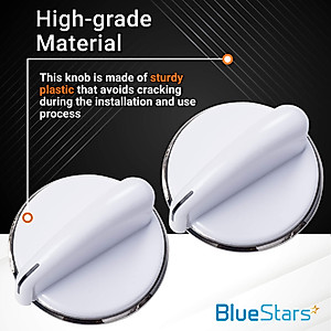 BlueStars Unbreakable WE01X20378 Control Knob with Metal Ring Replacement Part - Exact Fit for General Electric Dryers and Washers - Replaces WE01X20432 WH01X10307 WH01X10460 - Pack of 2