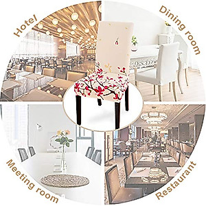 SearchI Dining Room Chair Covers Slipcovers Set of 6, Spandex Super Fit Stretch Removable Washable Kitchen Parsons Chair Covers Protector for Dining Room,Hotel,Ceremony, Flowers