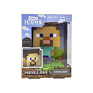 Paladone Minecraft Steve Icon Light Collectible Figure | Officially Licensed Minecraft Bedroom Decor