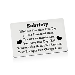 Addiction Recovery Gift for Women Men Metal Wallet Insert Card Sobriety Gift Recovery Gift AA Gift for Friend Recovery Sobriety Engraved Wallet Insert Card Inspirational Gifts Christmas Birthday Gift