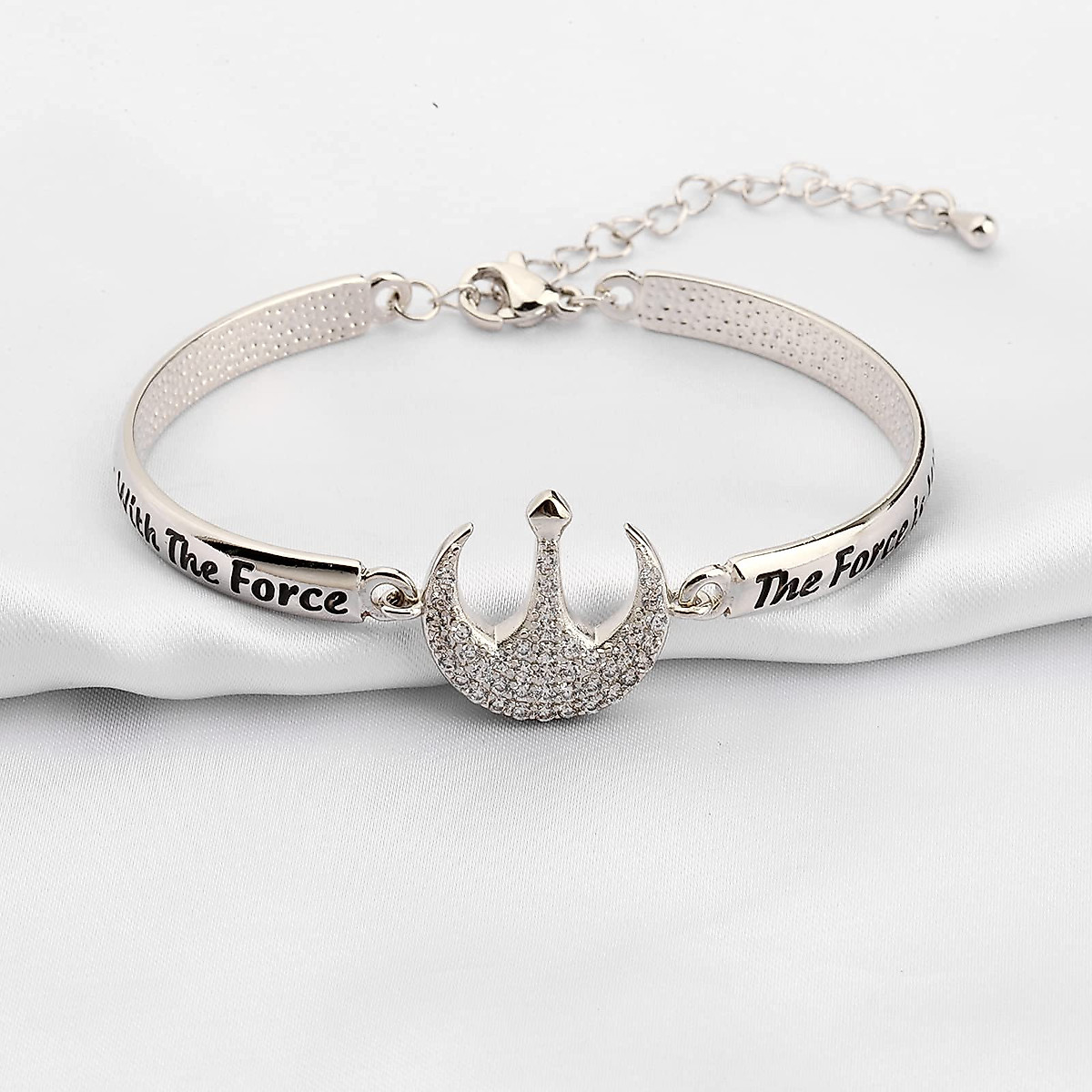 FOTAP The Force Bracelet I Am One with The Force The Force is with Me Jewelry Funny Gift (S- Force Bracelet)