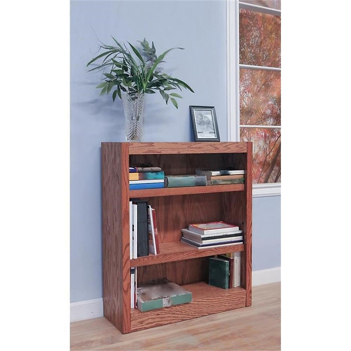 Concepts In Wood Midas Three Shelf Bookcase 36" H Medium Oak Finish