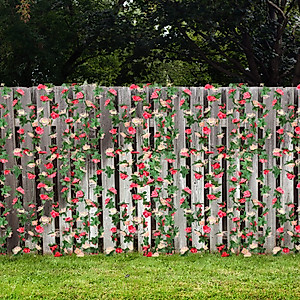 Levana.m 2Pcs Rose Garland Artificial Rose Vine 8.37FT Fake Silk Rose Flower Garland Hanging Rose Ivy Garland for Home Wall Art Wedding Party Garden Craft Decor, Pink