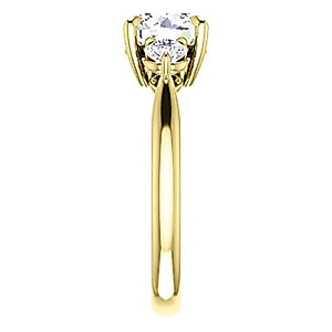 14K Gold 3 CT Round Cut VVS1 Colorless Moissanite Engagement Ring for Woman Bridal Set Handmade Diamond Wedding, Anniversary Rings for Gift (4)