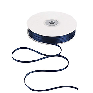 HUIHUANG Solid Color Satin Ribbon 1/8 inch x 100 Yards Roll Ribbon for Crafts (Navy)