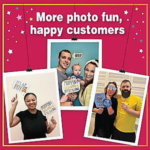 Boy Baby Shower Photo Booth Props - 41-pc Photo Booth Kit with 8 x 10-Inch Sign, 60 Adhesive Pads, 45 Sticks - Picture Props for Baby Shower - Baby Shower Boy Photo Booth Props