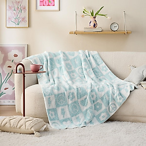 Bedsure Back to School Decorations Throw Blanket - Soft Dorm Room Essentials Gifts for Students Girls and Boys, Fluffy Fuzzy Plush Lightweight Print Pattern Blanket for Couch Sofa Bed (50" x 60")