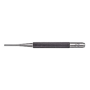Starrett Drive Pin Punch with Knurled Grip for Driving Pins Into or Out of a Workpiece - Hardened and Tempered Steel, 4" Length, 3/32" Punch Diameter - 565B