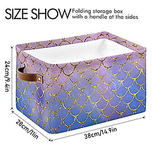 2 Mermaid Storage Bin Basket Large Round Nursery Storage & Rectangular Storage Bin, Book Bag, Gift Baskets