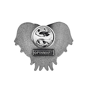 PinMart Heart with Angel Wings Enamel Lapel Pin – Enamel Heart Lapel Pin with Antique Nickel-Plated Angel Wings – Heart Wing Badge with Secure Clutch Back