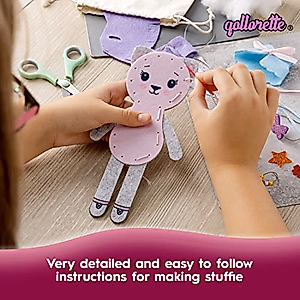 qollorette Felt Craft Kit - Make Your Own Kitty Toy and Friend - Beginner Sewing Kit for Kids, Learn to Sew & Play