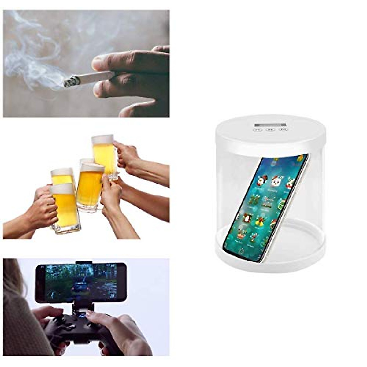 JRing Time Locking Box Timed Lock Storage Container Pantry Self-control 6" Timer Locker for Phone Snacks Food Medicines Credit Card Alcohol Gaming Machine or Other Addictive(White)