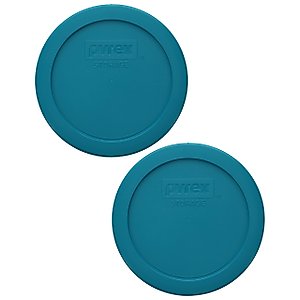 Pyrex 7200-PC 2-Cup Adriatic Blue Food Storage Replacement Lid Made in the USA - 2-Pack