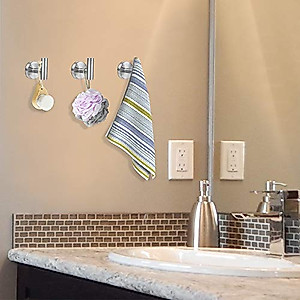 Bathroom Towel Hooks, Heavy Duty Wall Hook Holder, Brushed Nickel Robe Hooks SUS304 Stainless Steel Coat Clothes Towel Holders Wall Mounted for Hanging Kitchen Home Garage Hotel Door Hanger (Sliver)