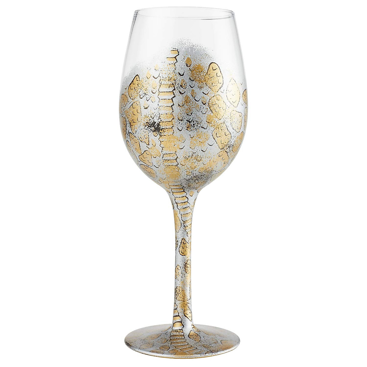 Enesco Designs by Lolita Venom Hand-Painted Artisan Wine Glass, 1 Count (Pack of 1), Multicolor