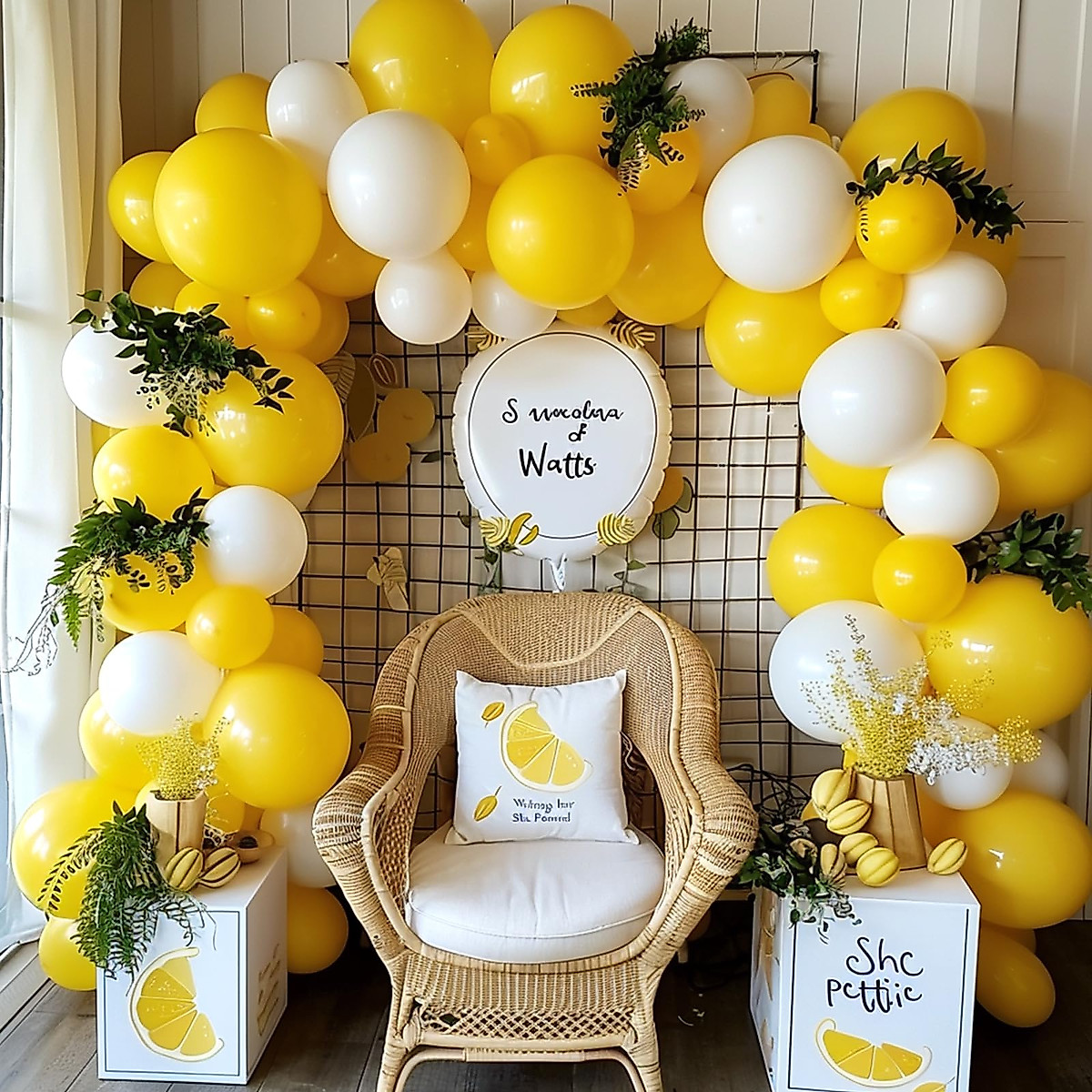 RUBFAC 145pcs Yellow Balloons Latex Balloons 18 12 10 5 Inch Party Balloon Kit Different Sizes for Birthday Party Wedding Balloon Graduation Baby Shower Decoration