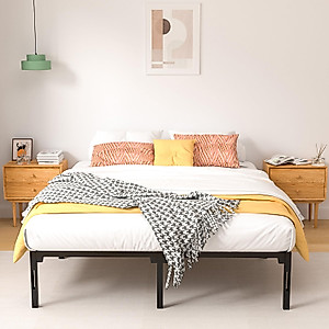 VENI HOME 14 Inch Queen Bed Frame, Heavy Duty Metal Platform Bed Frame with Dual Center Supports,No Box Spring Needed,Easy Assembly