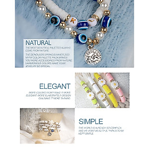 Deinduser Bracelet Making Kit - Jewelry Making kit with Stand - 28 Colors Polymer Clay Beads for Bracelet Making - Bracelet Making Kit for Adults - Heishi Disc Beads