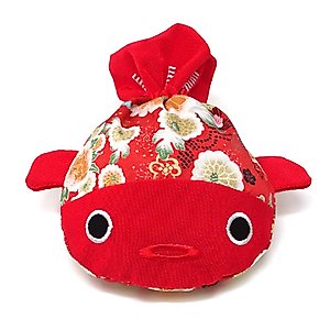 Honbay Cute Japanese Style Goldfish Drawstring Bag Gift Bag Cosmetic Bag Jewelry Pouch Coin Purse, 22x15cm/8.7x5.9inch (Red)
