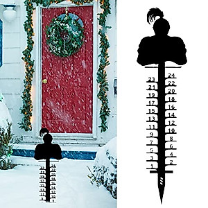Snowflake Snow Measuring Instrument Snowmobile Snow Measuring Instrument Metal Snow Measuring Ruler Outdoor Garden Ornaments Vinyl Fence Post Bracket (Black, One Size)
