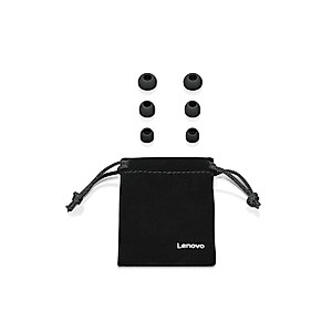 Lenovo 100 in-Ear Headphone, Wired, Microphone, Noise Isolating, 3 Ear Cup Sizes, Windows, Mac, Android, GXD0S50936, Black