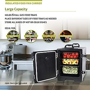 Pearington 81 Quart End-Loading Insulated Food Pan Carrier for 5 Full-Size Pans