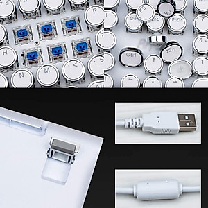 MZLXDEDIAN Gaming Keyboard, RGB Backlit Keys, Spill-Resistant, Customizable Dedicated Multi-Media Gold