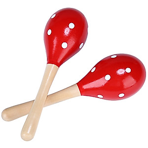 Maracas, Wooden Rumba Shaker Rattle Hand Percussion Musical Instrument for Adults Kids, Set of 2