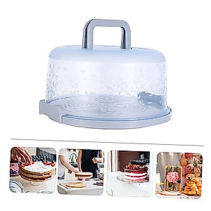 HEMOTON 1 PC Box Portable Cake Box Angel Food Cake Pan Cupcake Dome Lid Portable Cake Container Fruit Containers Plastic Storage Box Plastic Container Birthday Cake Box Plate Cover