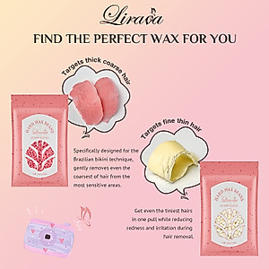 Lirava Waxing Kit Wax Warmer Hair Removal Home Wax Kit with All-Around Formula Target Different Type of Hair, Eyebrow Facial Armpit Bikini Brazilian Waxing At Home