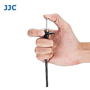 JJC TCR-70BK Black 70cm Threaded Cable Release, Mechanical Shutter Release Cable, Mechanical Cable Release with Bulb-Lock Design for Long exposures