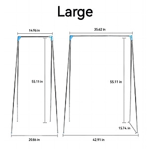 Foldable Clothes Rack,Stainless Steel Portable Travel Garment Rack,Collapsible Travel Garment Rack for Camping, Hotel Room, Laundry, Dance, Indoor, Outdoor (Large)