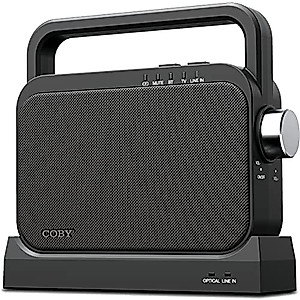 Coby Wireless Digital Hearing Amplifier TV Audio Speaker for Hard of Hearing - Portable TV Listening Assistance Bluetooth Speaker for Seniors, Elderly, and Hearing Impaired with Voice Highlighting,Black,CSTV130