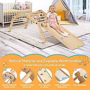 Dripex Pikler Triangle Set, X-Large Climbing Triangle with Reversible Ramp and More Than 20 Playing Modes, Premium Early Learning Montessori Climbing Toys for Toddler Kids