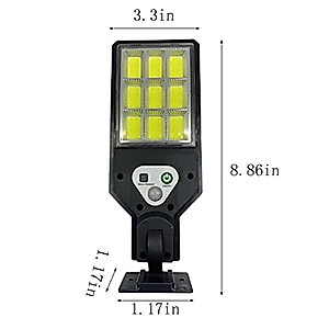 Iuhan Solar Street Light, IP65 Waterproof Outdoor Solar Powered Street Lights Dusk to Dawning with Motion Sensor LED Floods Light for Parking Lot, Drive-Way