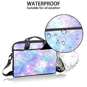 Galaxy Pattern Laptop Computer Bag Waterproof Shoulder Messenger Bag 13-15 inch Durable Laptop Tote Bag with Shoulder Strap Handle Lightweight Crossbody Briefcase