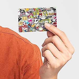 HK Studio Card Skin Sticker Bomb for EBT, Transportation, Key, Debit, Credit Card Skin - Covering Personalizing Bank Card - No Bubble, Slim, Waterproof, Digital-Printed