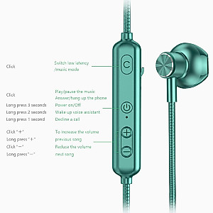 Wireless Neckband Headphones Bluetooth Neckband Headsets 100 H Playtime/360 Days Standby,Neckband Headphones Built-in Mic Sports Noise Cancelling for Help Sleep/Audio Books/Video Conference (green)