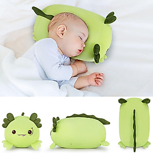Axolotl Plush Toy-13'' Green Axolotl Plush Stuffed Animal, Avocado Axolotl Plush Pillow, Cute Soft Plush Axolotl Plushie Stuffed Toys, Axolotl Plush Pillows Decoration Gift for Kids Girls Boys