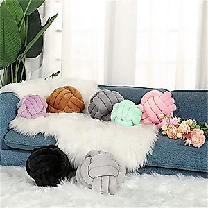 XSWPL Knot Ball Pillow Round Throw Pillows Soft Household Decorative Pillows Sofa Decor Throw Pillows (Navy Blue, 10.6Inch)