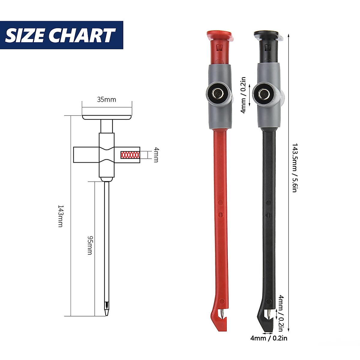 Puncture Probe Wire Piercing Test Clip 2PCS P5010 Automotive Test Cable Kit Auto Car Repairing Multimeter Testing Tool