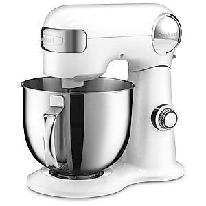 Cuisinart SM-50FR 5.5-Quart Stand Mixer, Brushed Chrome, White (Certified Refurbished)