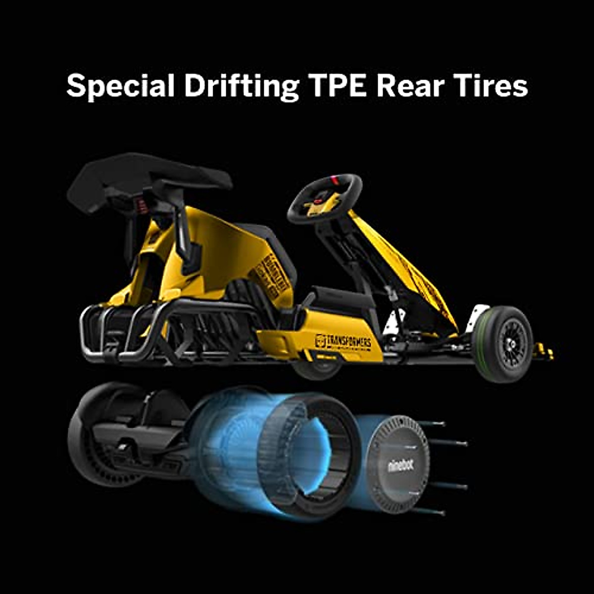 Segway Transformers Electric GoKart Pro Bumblebee Limited Edition,Yellow & Ninebot GoKart Kit, Outdoor Race Pedal Go Karting Car for Kids and Adults, Adjustable Length and Height, Ride on Toys