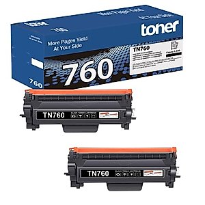 DRAWN TN760 High Yield Toner Cartridge Black TN-760 2-Pack Compatible TN-760 Toner Cartridge Replacement for Brother MFC-L2750DW HL-L2370DW HL-L2350DW HL-L2390DW DCP-L2550DW Printer