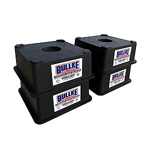 4 Pack BULLKE (USA Made) Trailer Jack Block Stand Tested up to 18,000 lbs Stabilizing Pads | Strongest Blocks for RV 5th Wheel Camper, Post, Foot, Tongue Jack, or Stabilizer Round