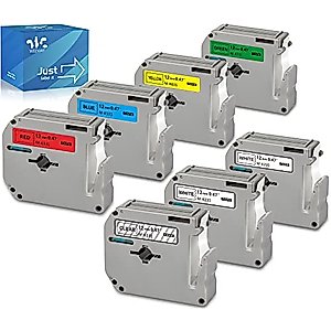 Weemay 7 Pack Compatible Color M Tape Replacement for Brother P-Touch M Series 12mm 0.47 Label Tape MK131 MK231 MK431 MK531 MK631 MK731 for Ptouch PTM95 PT-90 PT-80 PT-70 PT-65 PT-45M Label Maker Tape