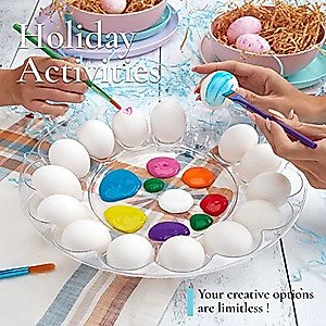 Deviled Egg Containers with Lid - (3 Pack) 15 Slot Deviled Egg Platters with Lid for Party, Disposable Tray Deviled Egg Carrier with Lid, Stackable Clear Plastic Trays for Eggs and Finger Food