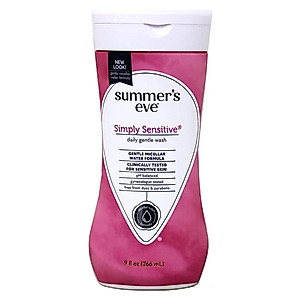 Summer's Eve Cleansing Wash | Simply Sensitive | 9 Ounce | pH-Balanced | Dermatologist & Gynecologist Tested