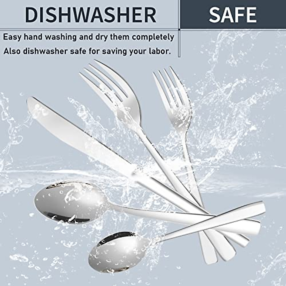 Flatware Set for 8, 40 Piece Silverware Set Premium Stainless Steel Square Cutlery Set Include Fork Spoon Knife Kitchen Tableware Utensil Set, Smooth Thickened Edge Mirror Polished, Briout