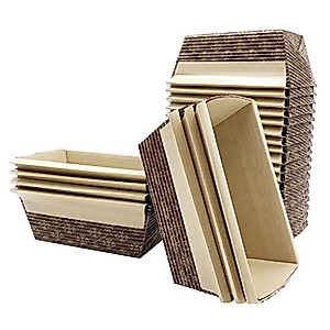 Paper Baking Mini Loaf Pan by Kitchen Supply, 4 x 2 x 2 inch, Set of 25